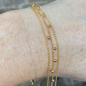 Sterling Silver Gold Plated Triple Strand Ankle Chain - Etsy