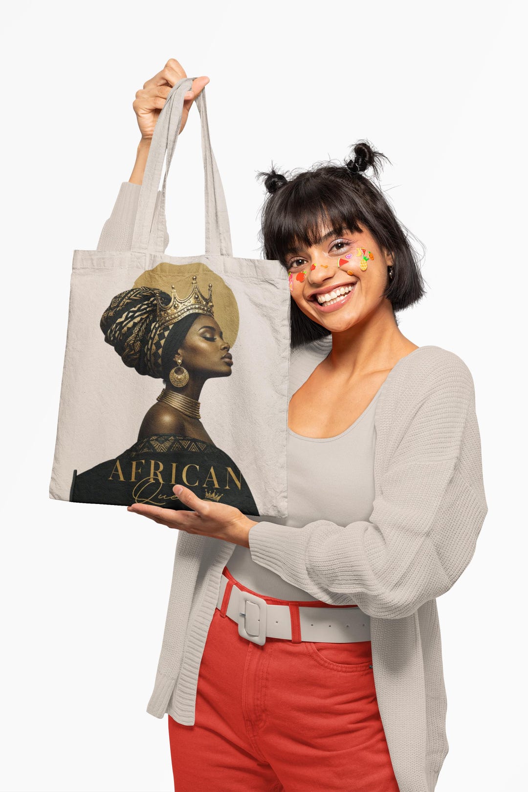 African Queen Tote Bag, Artful Portrait Canvas, Melanin Woman Bag - Etsy