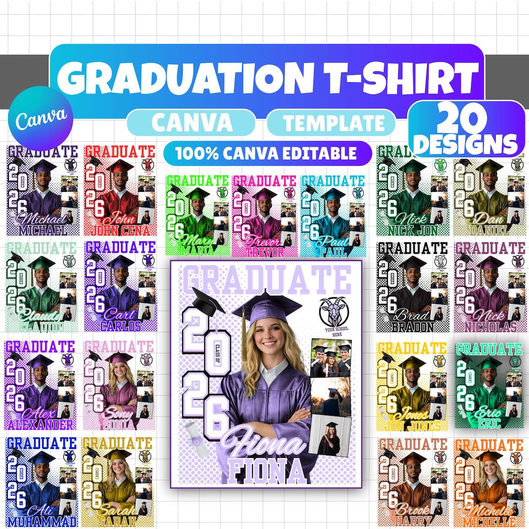 Graduation Canva Template Bundle | 20 Editable Graduation Designs ...