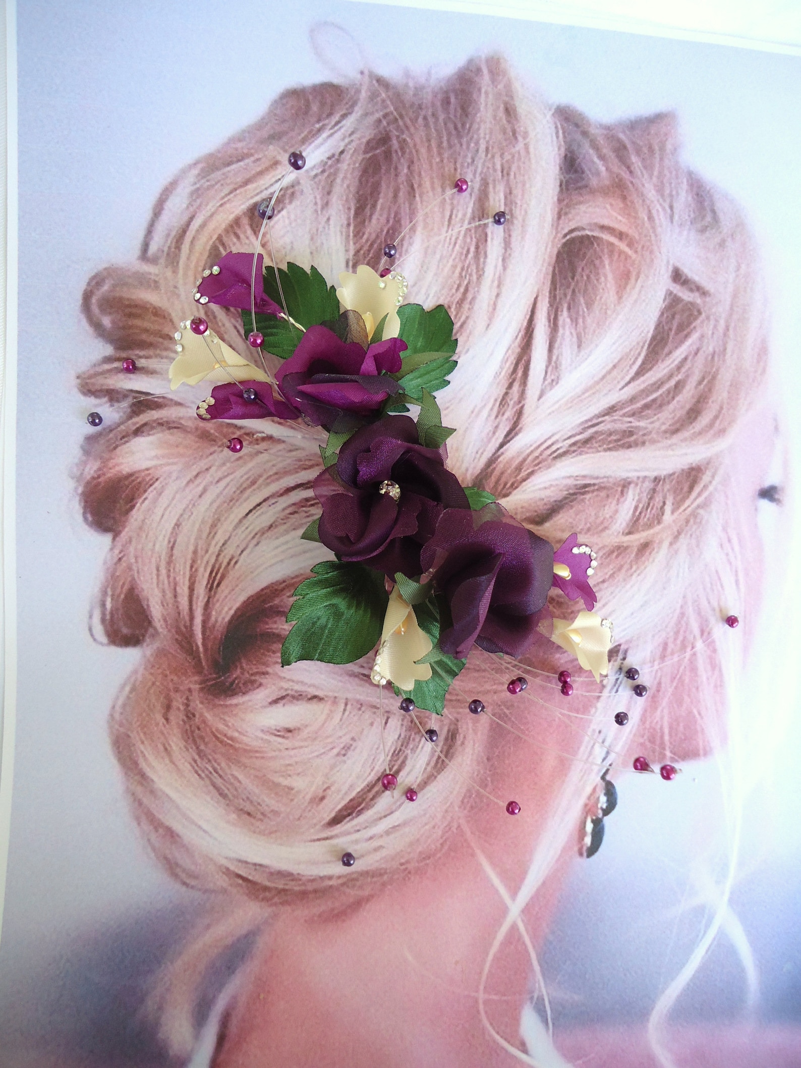 Purple Hair Comb, Eggplant/aubergine Hair Comb, Purple Headpiece ...