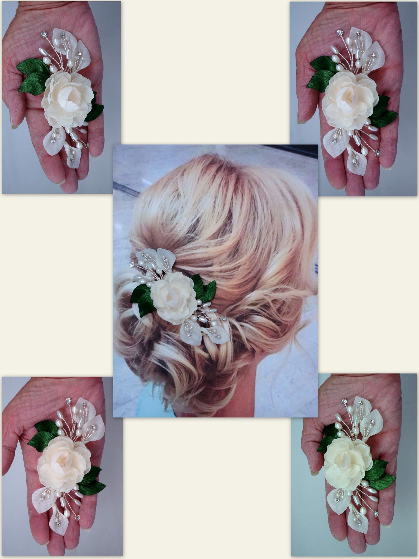 Ivory Flower Clip Bridal Flower Clip Bridal Headpiece - Etsy