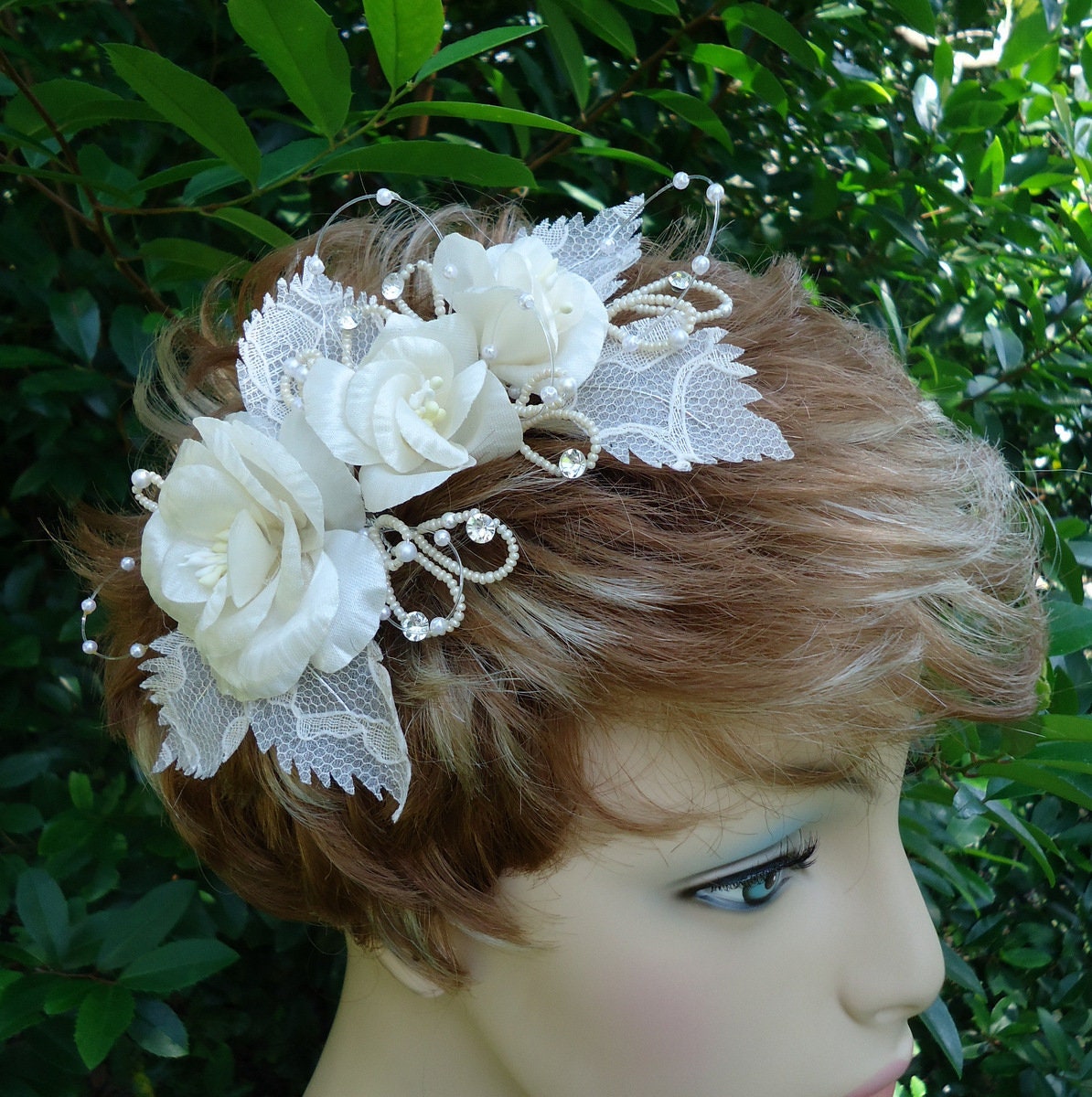 Wedding Hair Comb Ivory Rose Comb Ivory Headpiece Bridal | Etsy