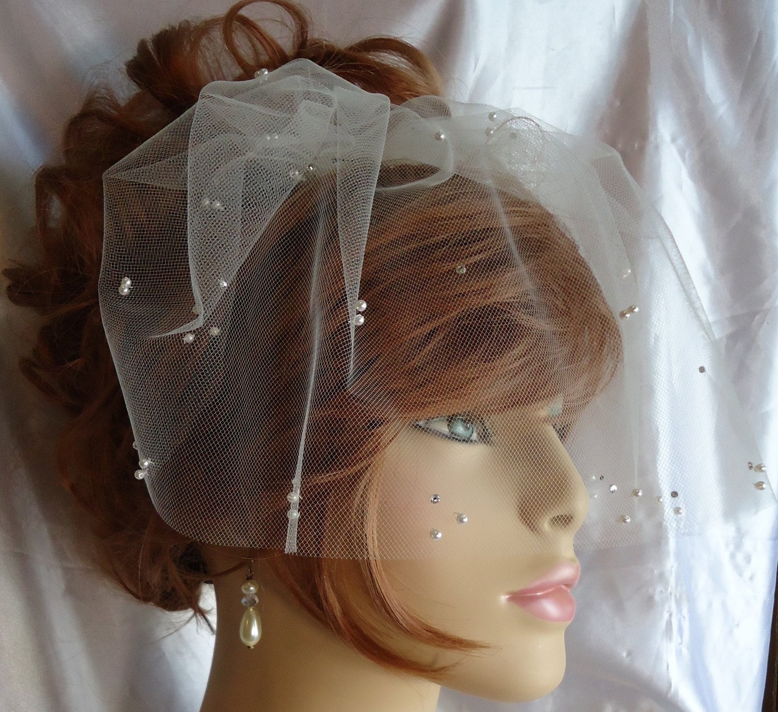 Birdcage Veil, Tulle Mini Veil, Bridal Veil, Wedding Veil, 10 Inch Veil ...