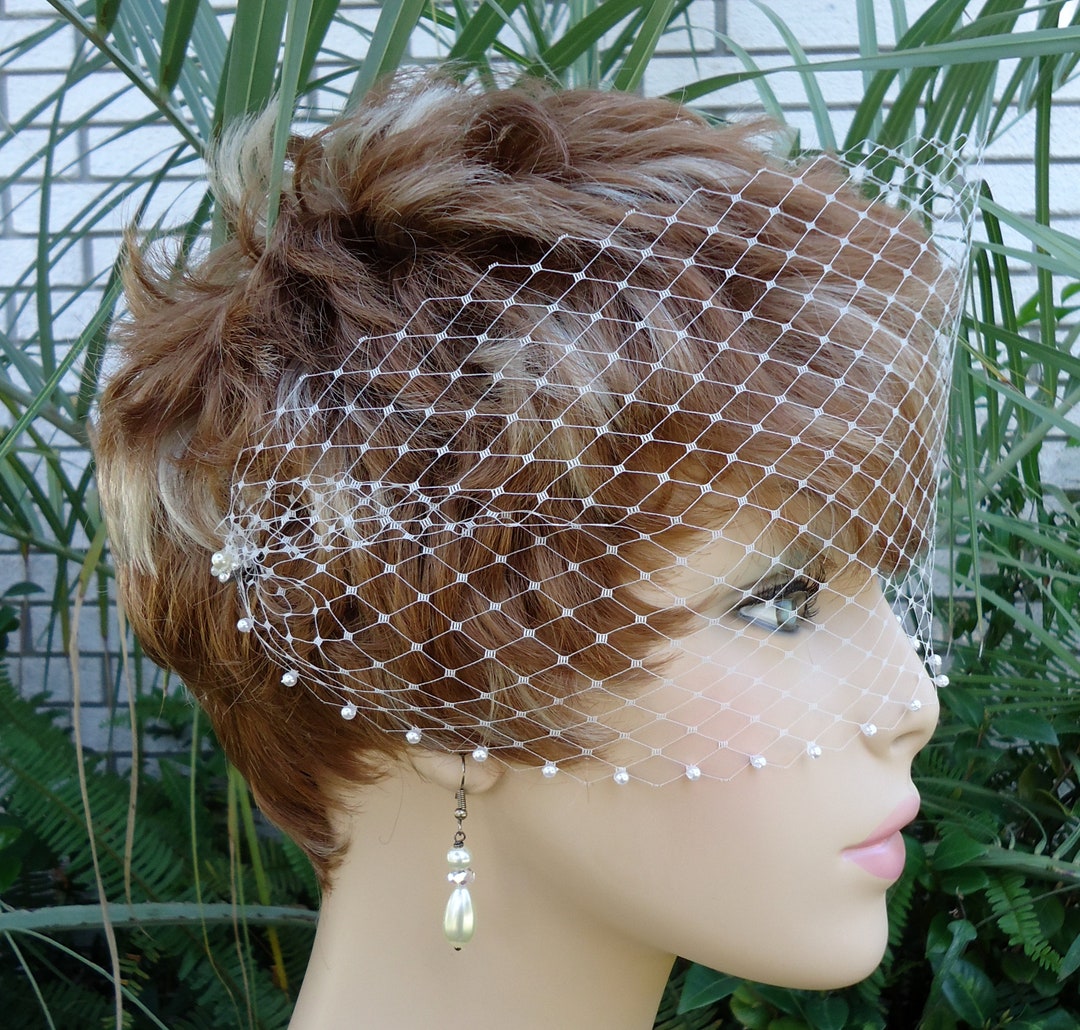 Venetian Birdcage Veil, Mini Bandeau Veil, Mini Birdcage Veil, Bridal ...