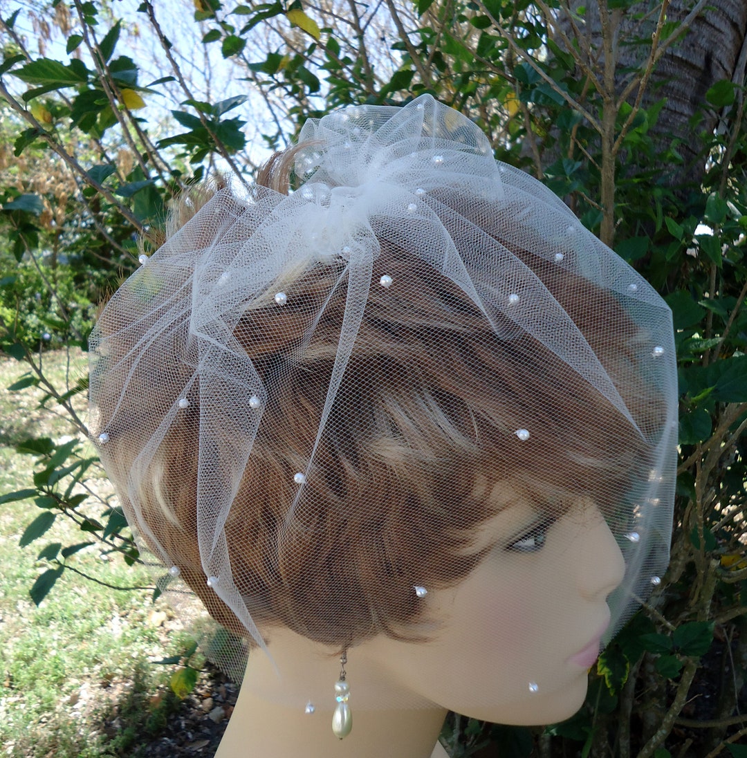 Birdcage Veil, Tulle Mini Veil, Bridal Veil, Wedding Veil, 9 Inch Veil ...