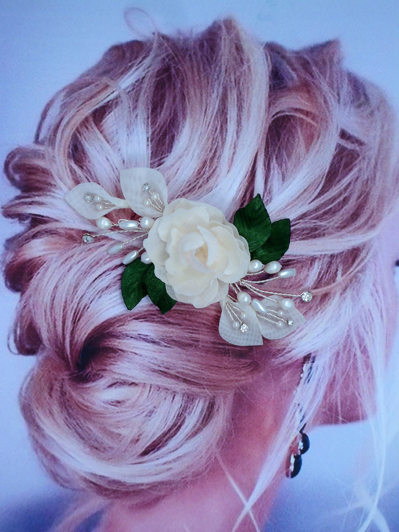 Ivory Flower Clip Bridal Flower Clip Bridal Headpiece | Etsy