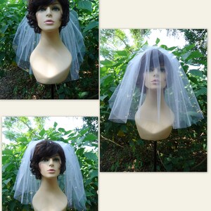 Short Bridal Veil, 2 Tier Veil, Cut Edge Veil, Shoulder Length Veil, 20 ...