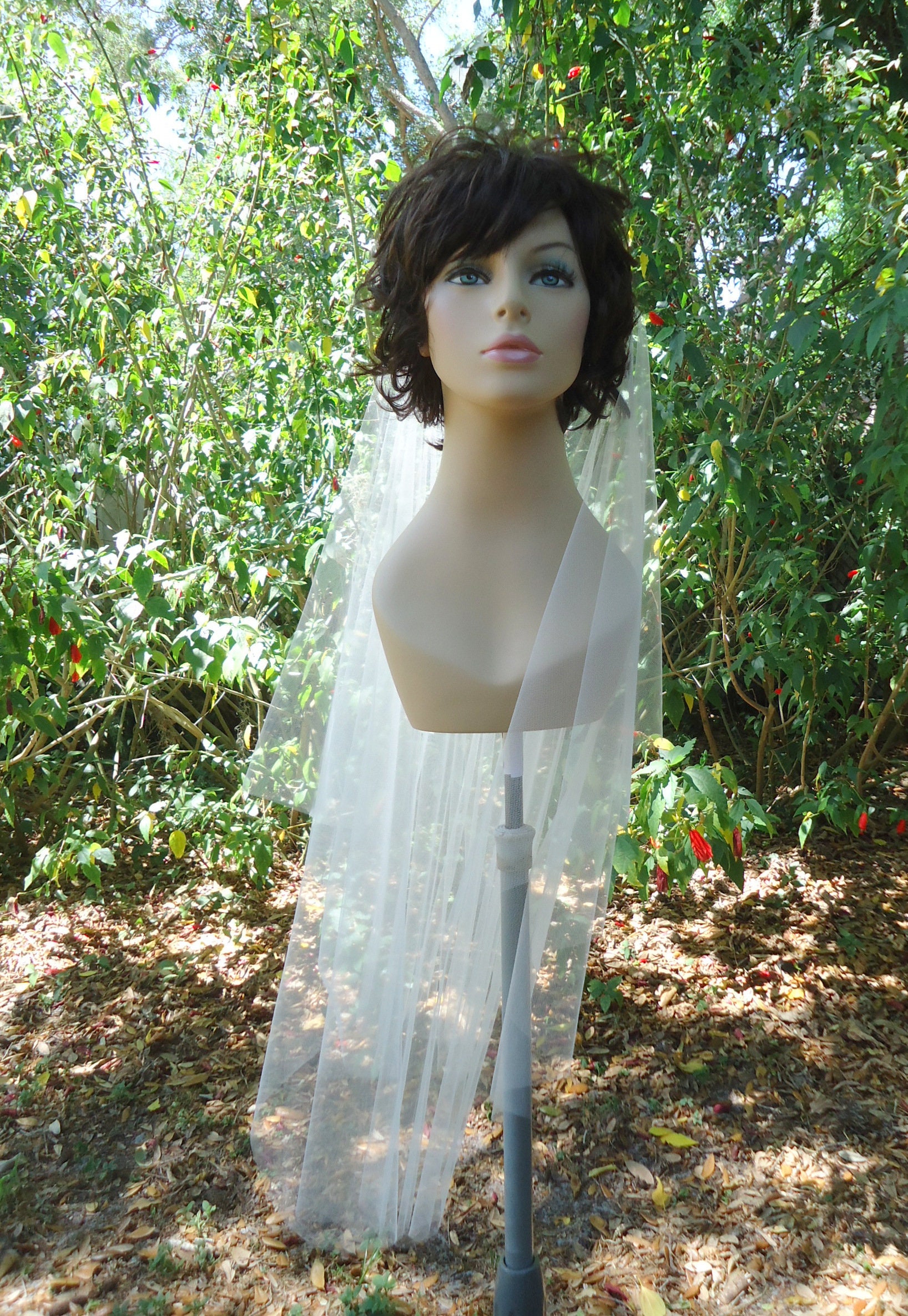 Bridal Veil Two Layer 36 Inch Illusion Tulle Cut Edge | Etsy
