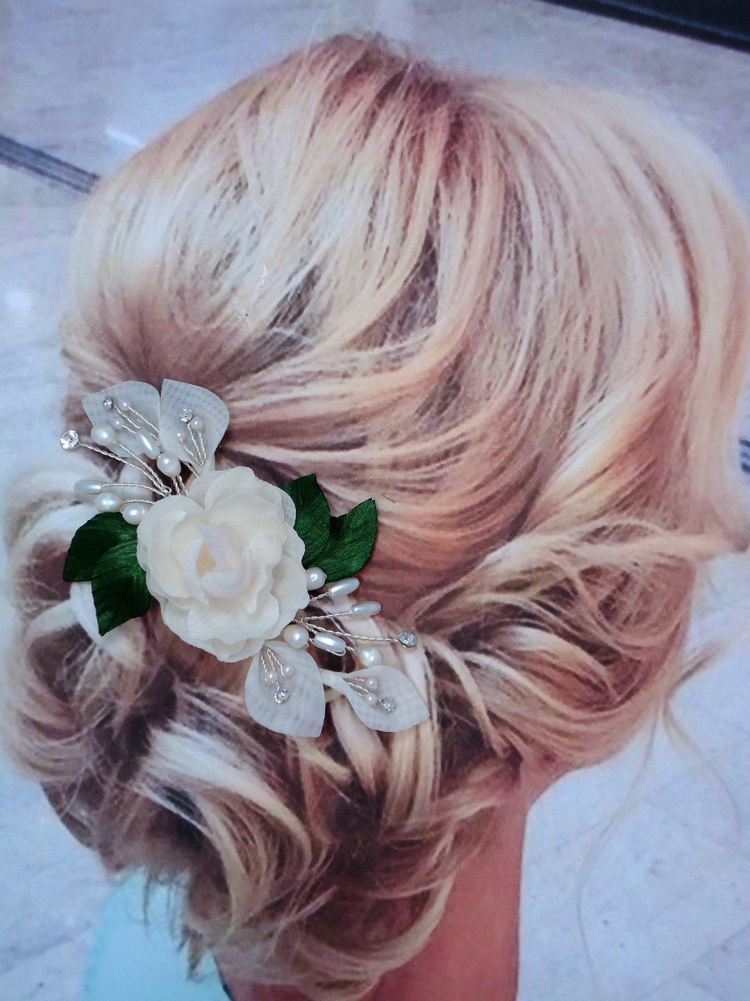 Ivory Flower Clip, Bridal Flower Clip, Bridal Headpiece, Wedding ...