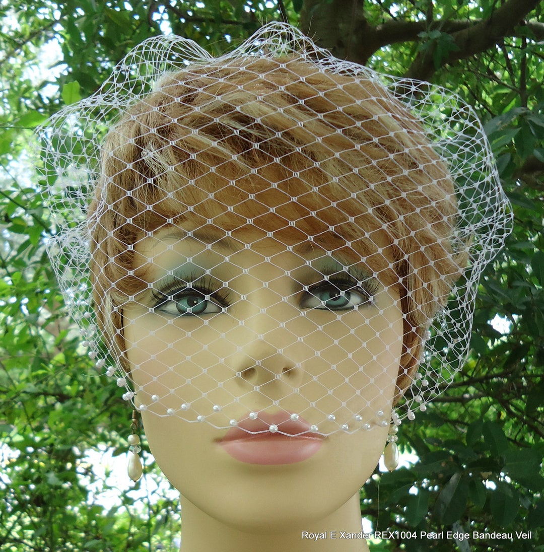 Birdcage Veil, Pearl Accent Bandeau, Birdcage Veil, Wedding Veil ...