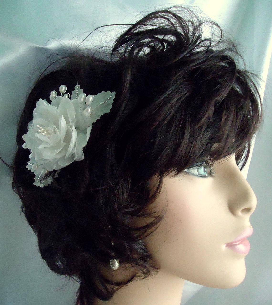 Pure Silk Bridal Comb Pure Silk Rose Silk Floral Comb | Etsy