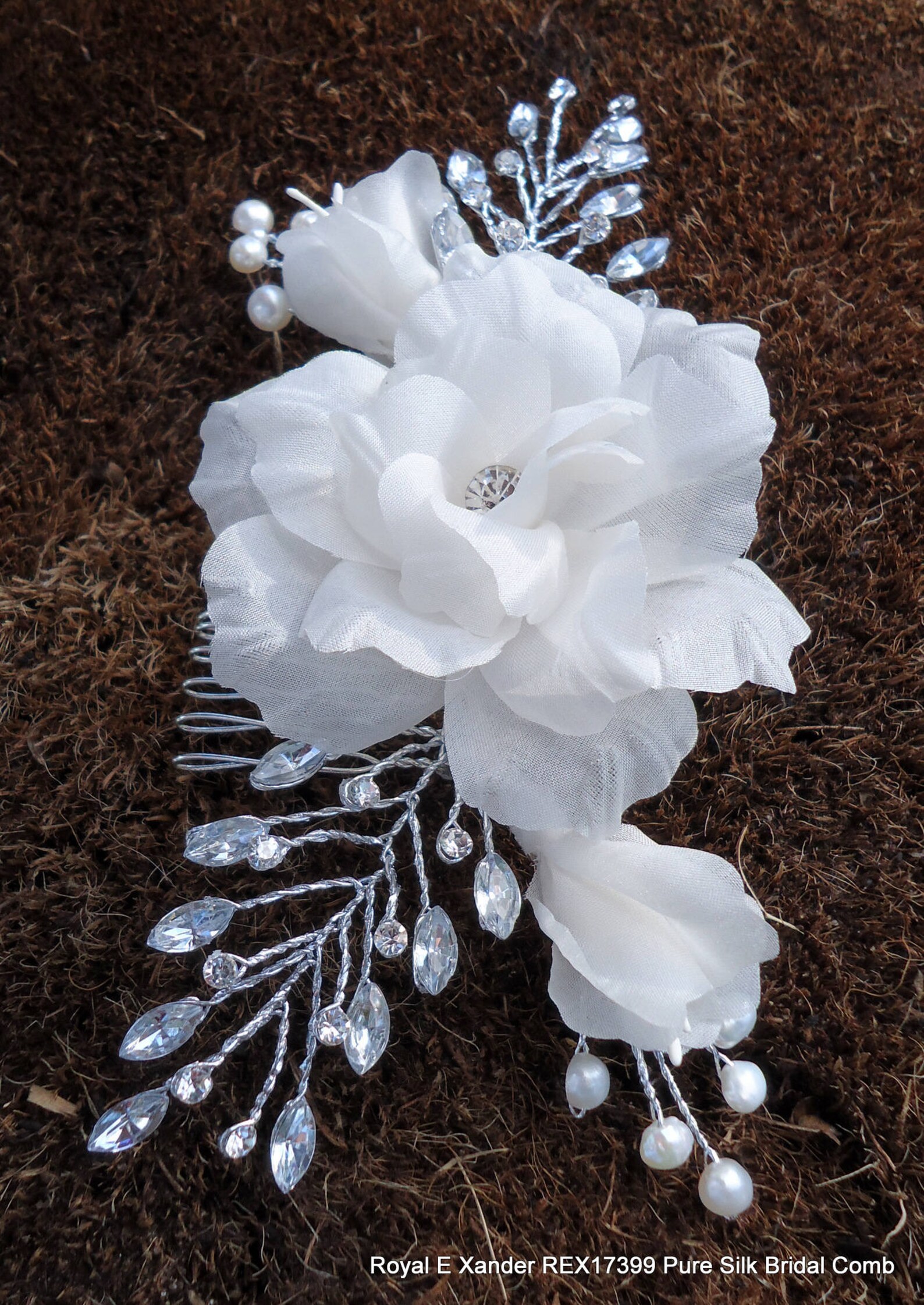 Pure Silk Bridal Comb, Pure Silk Rose, Silk Floral Comb, Wedding Hair ...