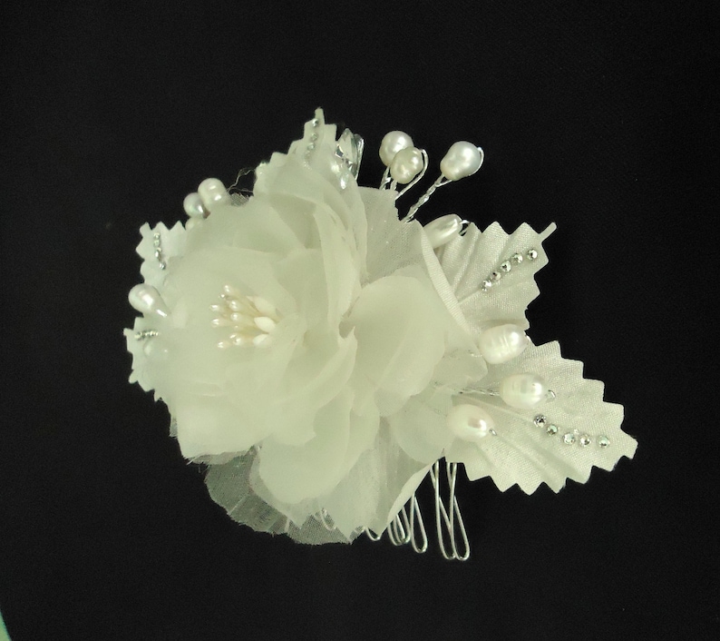 Pure Silk Bridal Comb, Pure Silk Rose, Silk Floral Comb, Wedding Hair ...