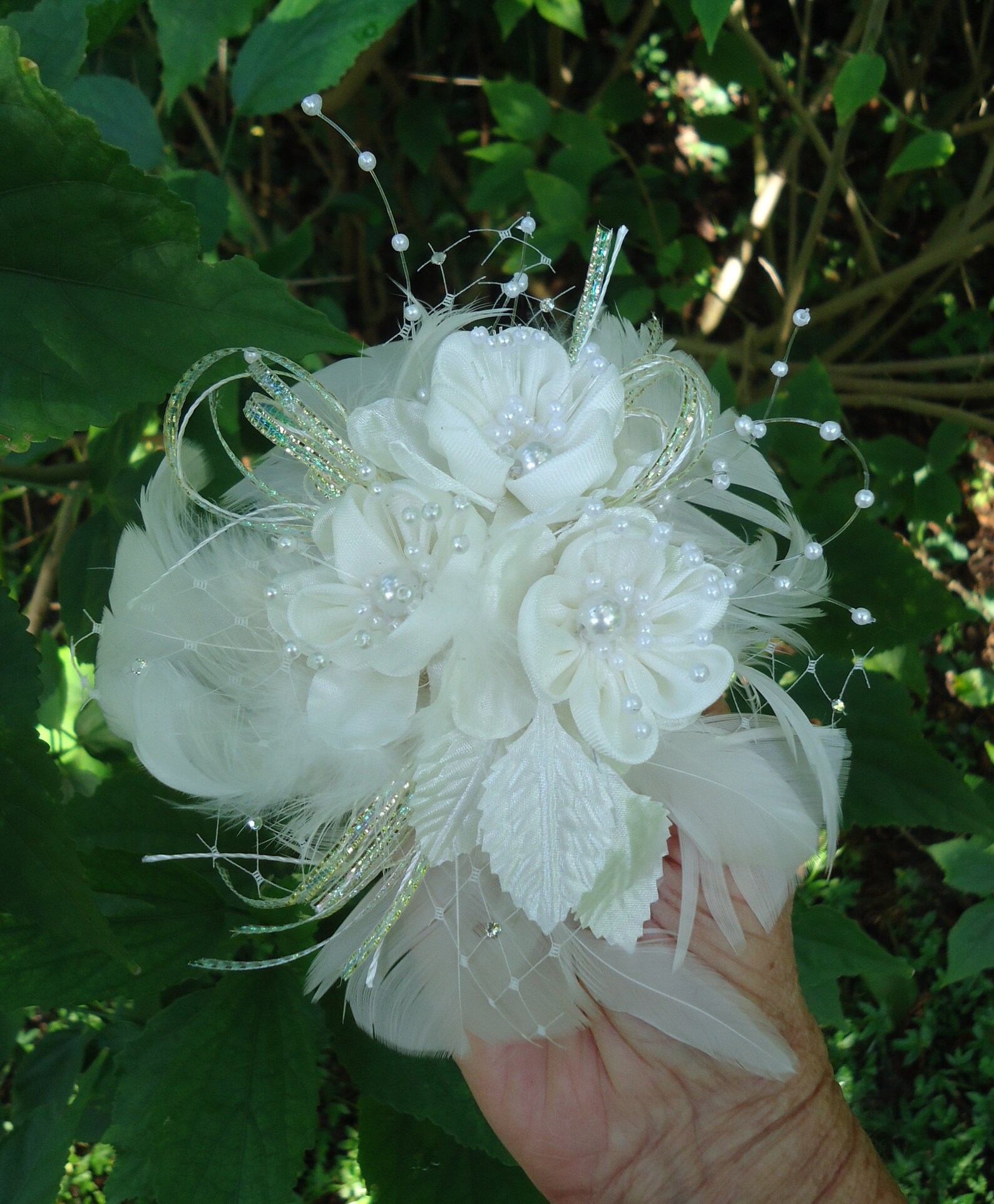 Ivory Headpiece Satin Flower Clip Ivory Flower Clip128-2 | Etsy