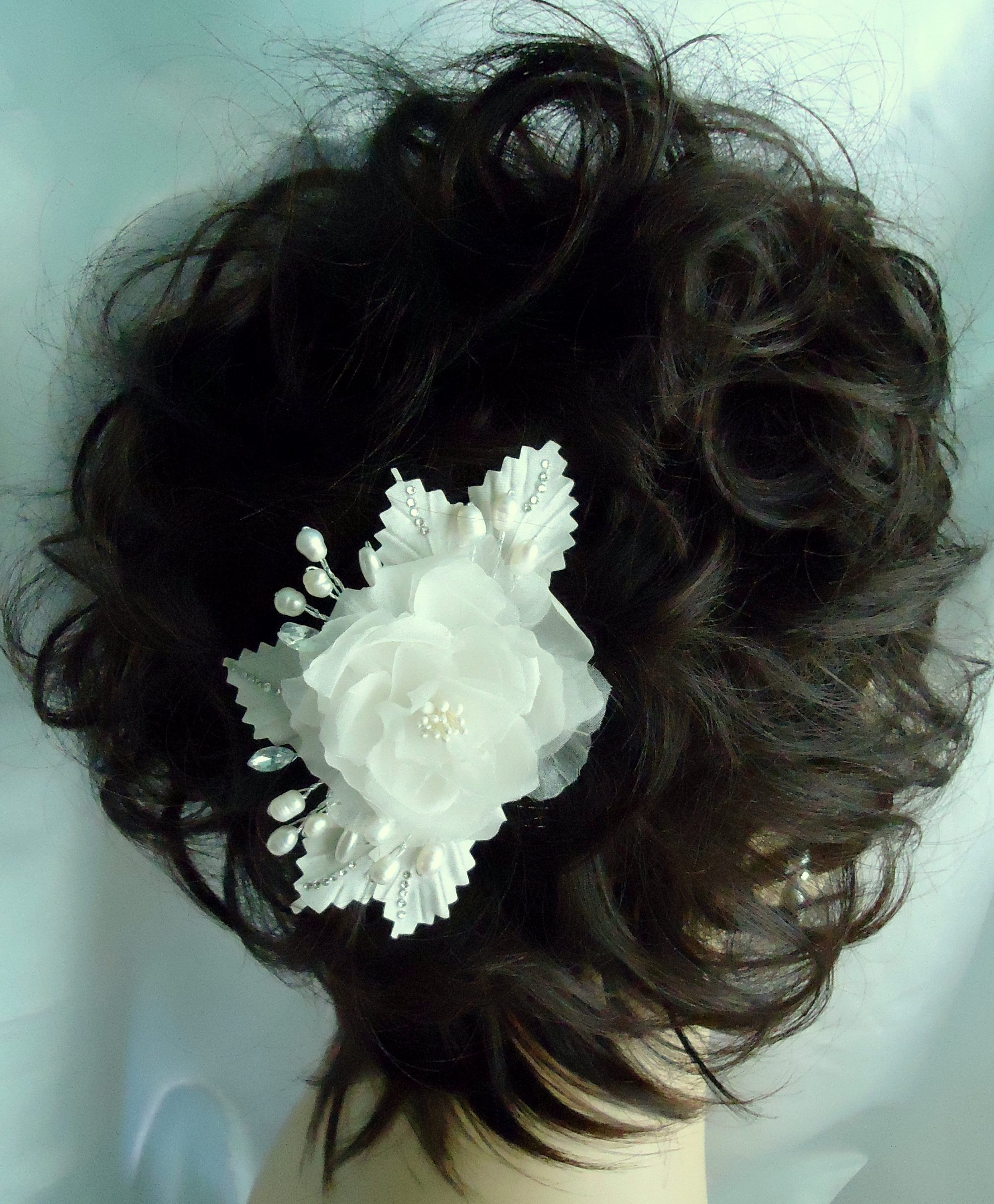 Pure Silk Bridal Comb, Pure Silk Rose, Silk Floral Comb, Wedding Hair ...