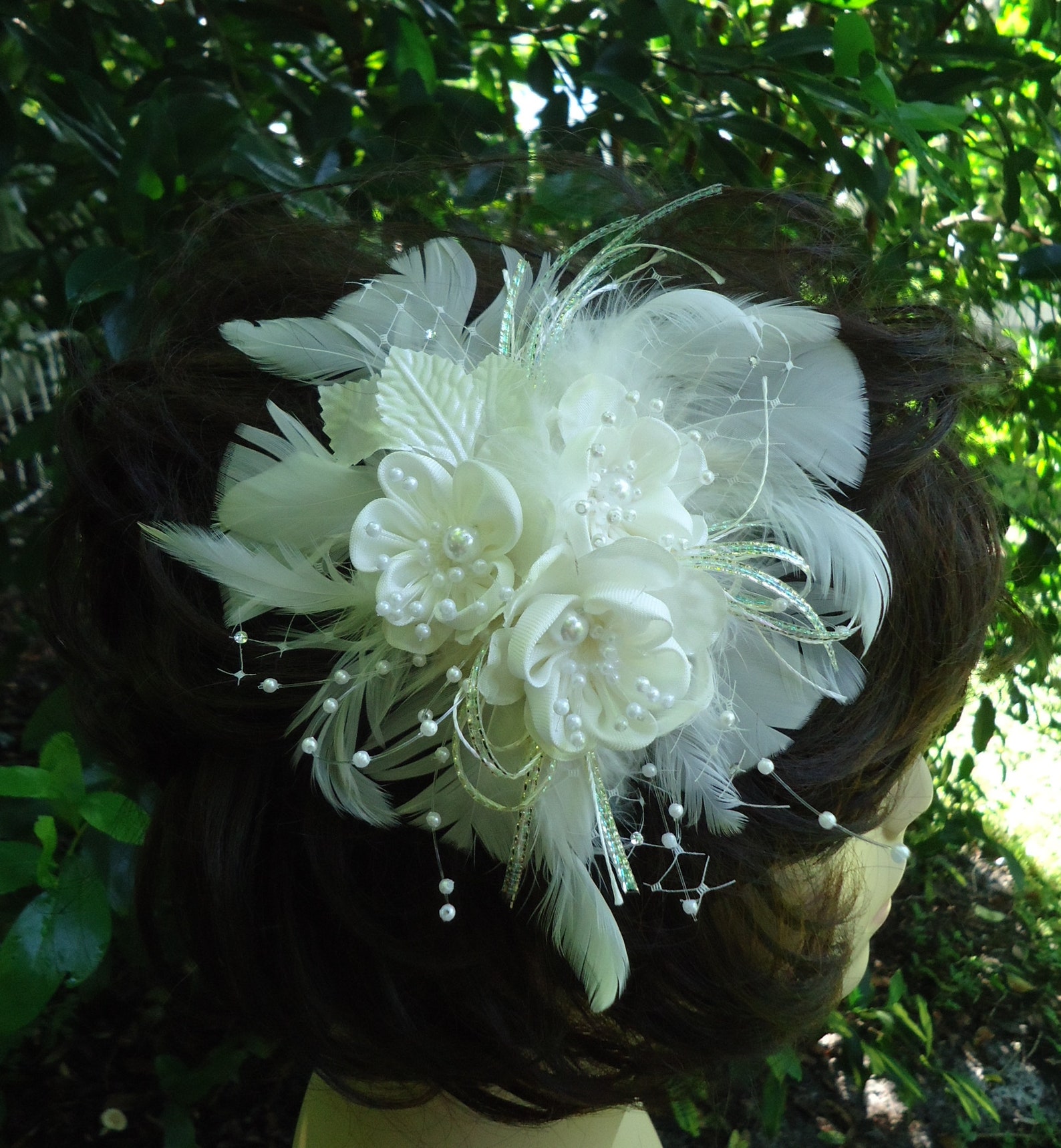 Ivory Headpiece Satin Flower Clip Ivory Flower Clip128-2 | Etsy