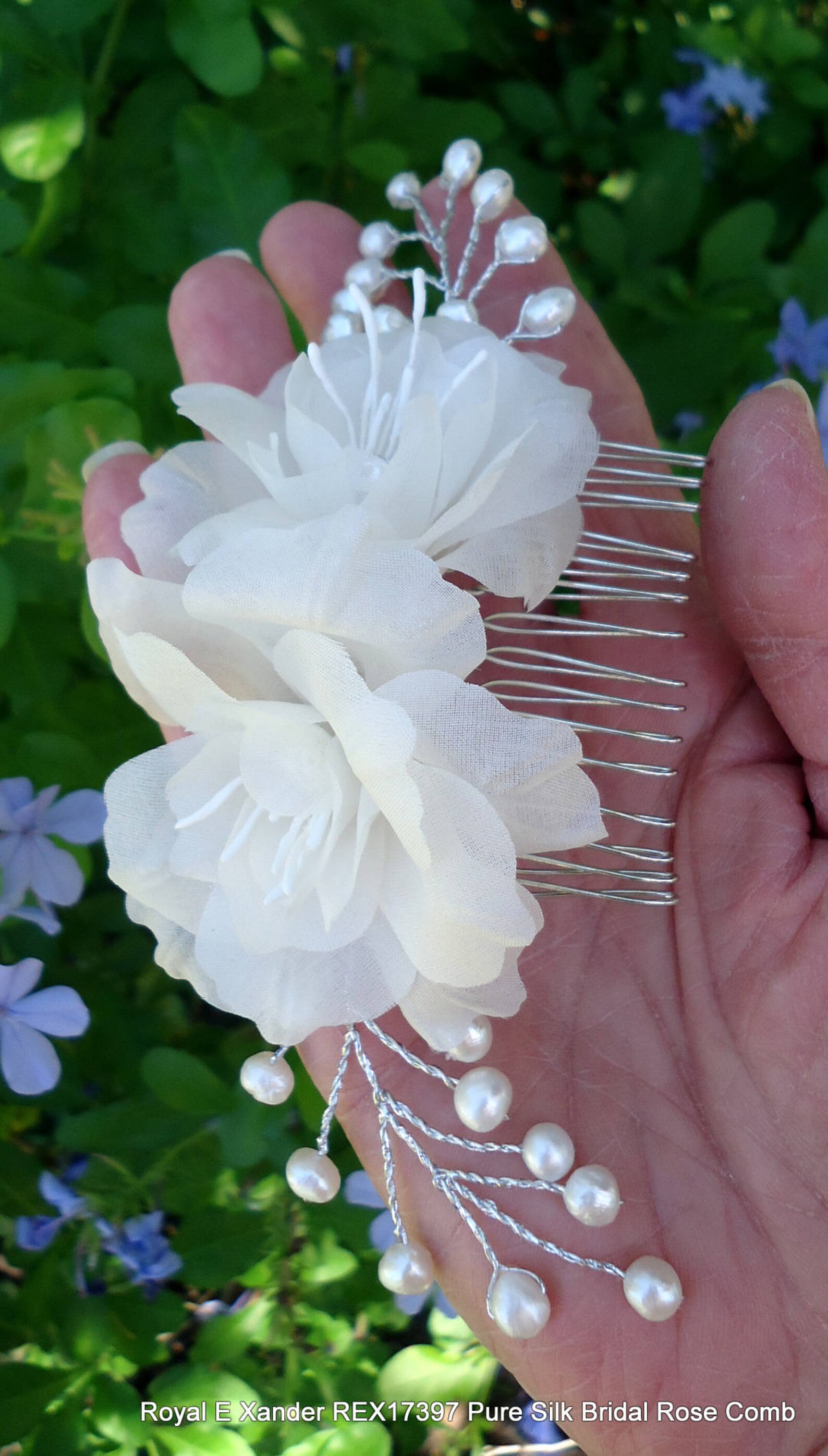 Bridal Hair Comb, Pure Silk Comb, Bridal Headpiece, Wedding Hair Comb ...