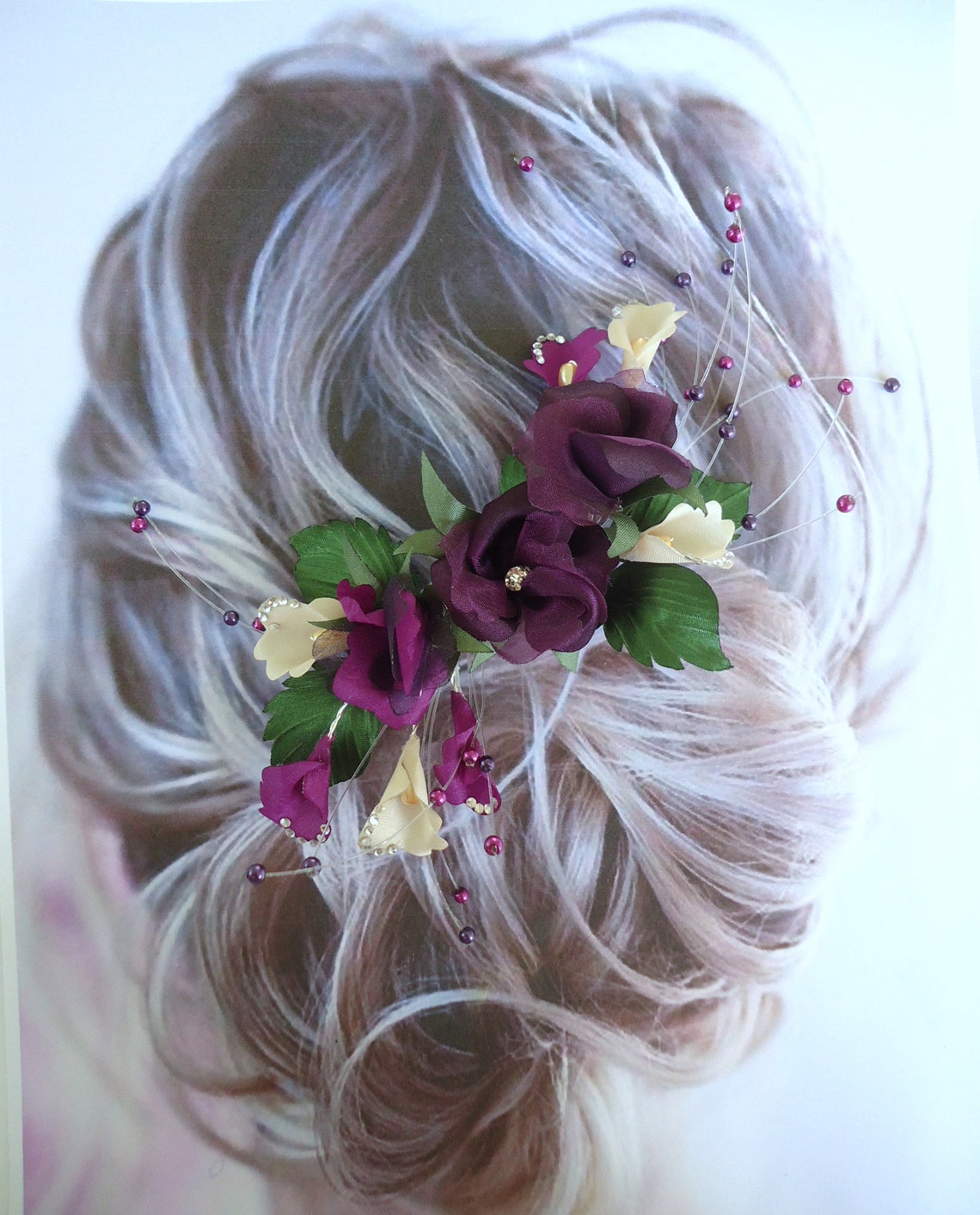 Purple Hair Comb, Eggplant/aubergine Hair Comb, Purple Headpiece ...
