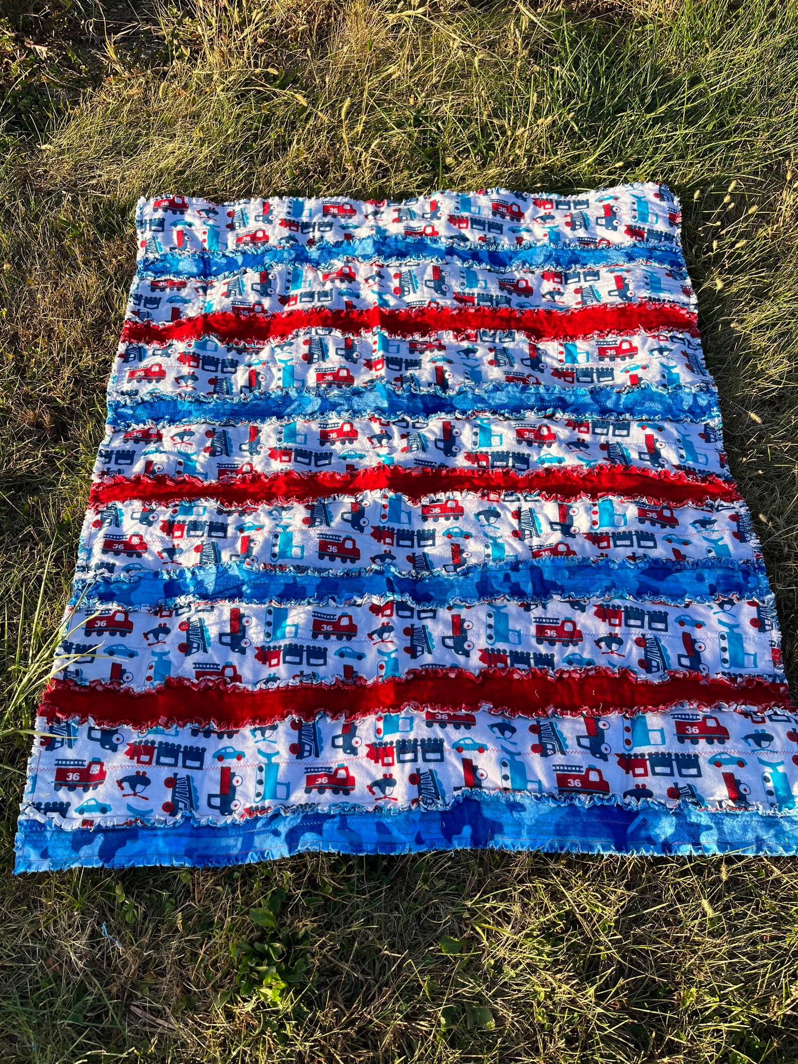 Fire Truck Rag Quilt - Etsy