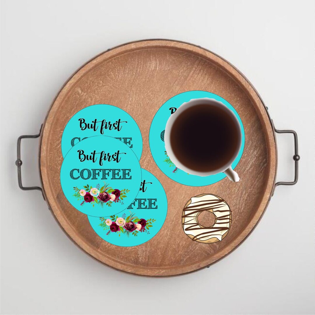 But First Coffee Coasters Housewarming Gift Under 10 Cork Back ...
