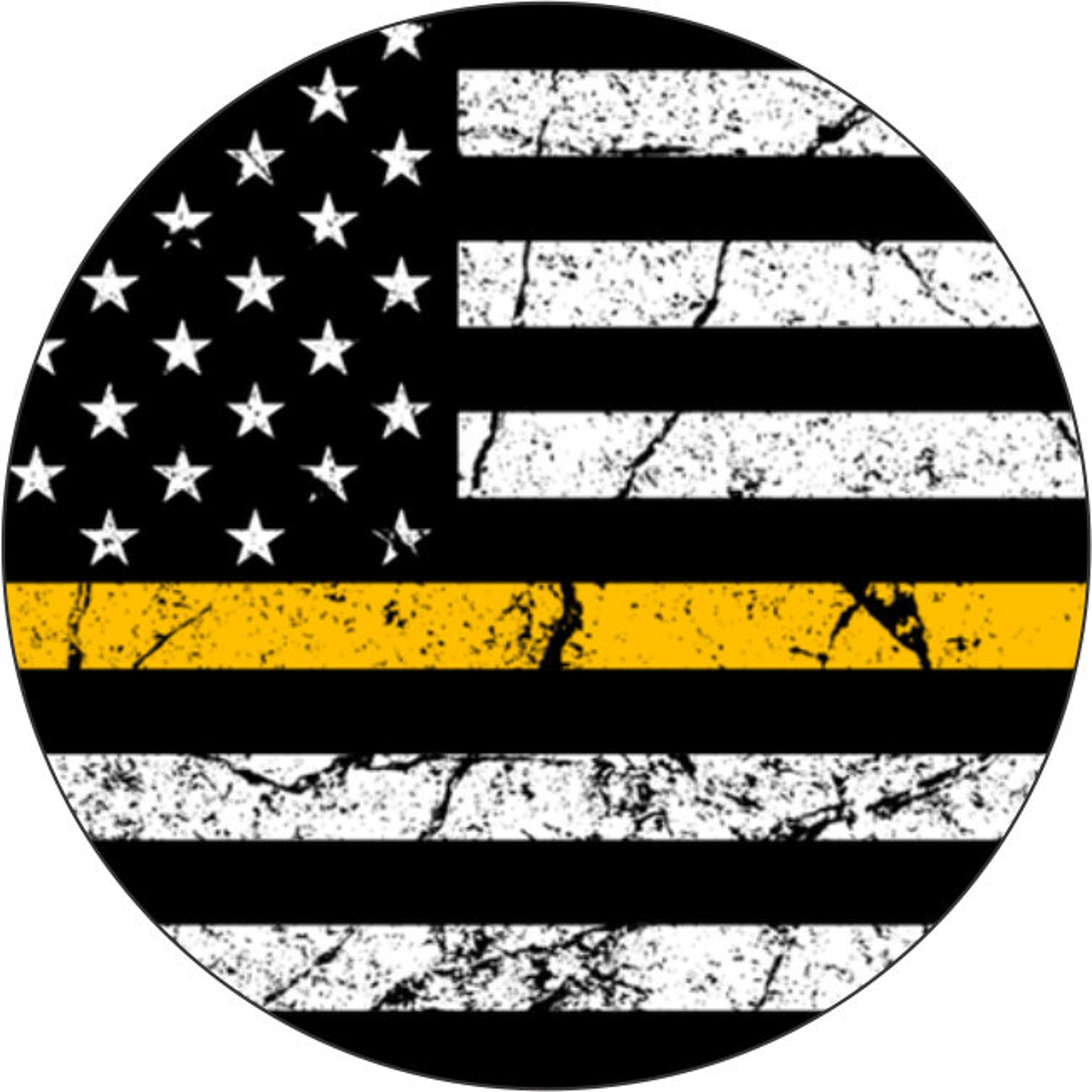 Dispatch Flag Car Coaster 911 Gold Line Flag Distressed | Etsy