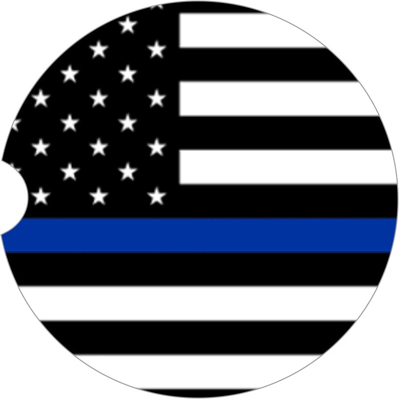 Blue Line Car Coaster Back the Blue Coaster Gift Under 10 Gift | Etsy