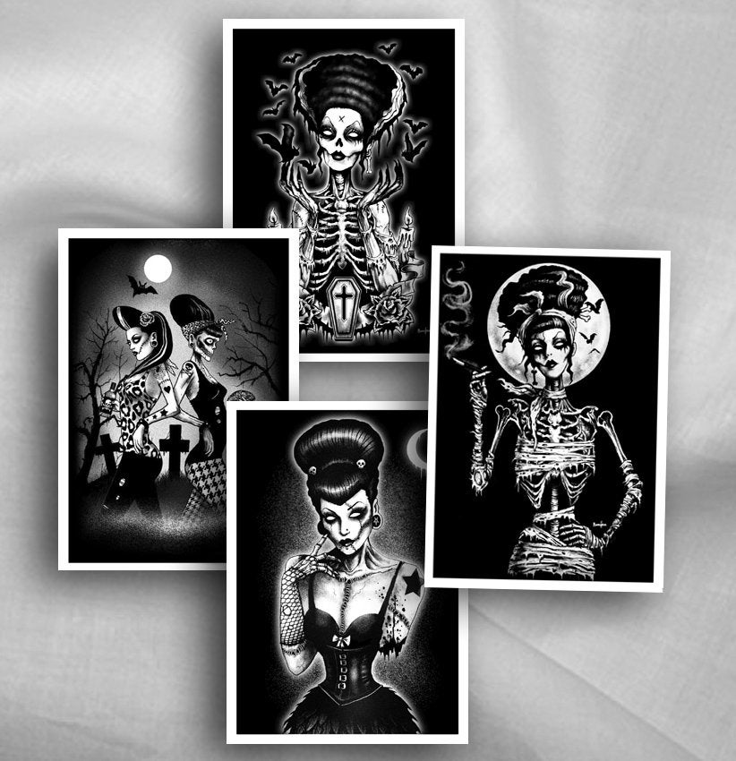 Gothic Artzombie Art Gothabilly Rockabilly Zombie Girls - Etsy