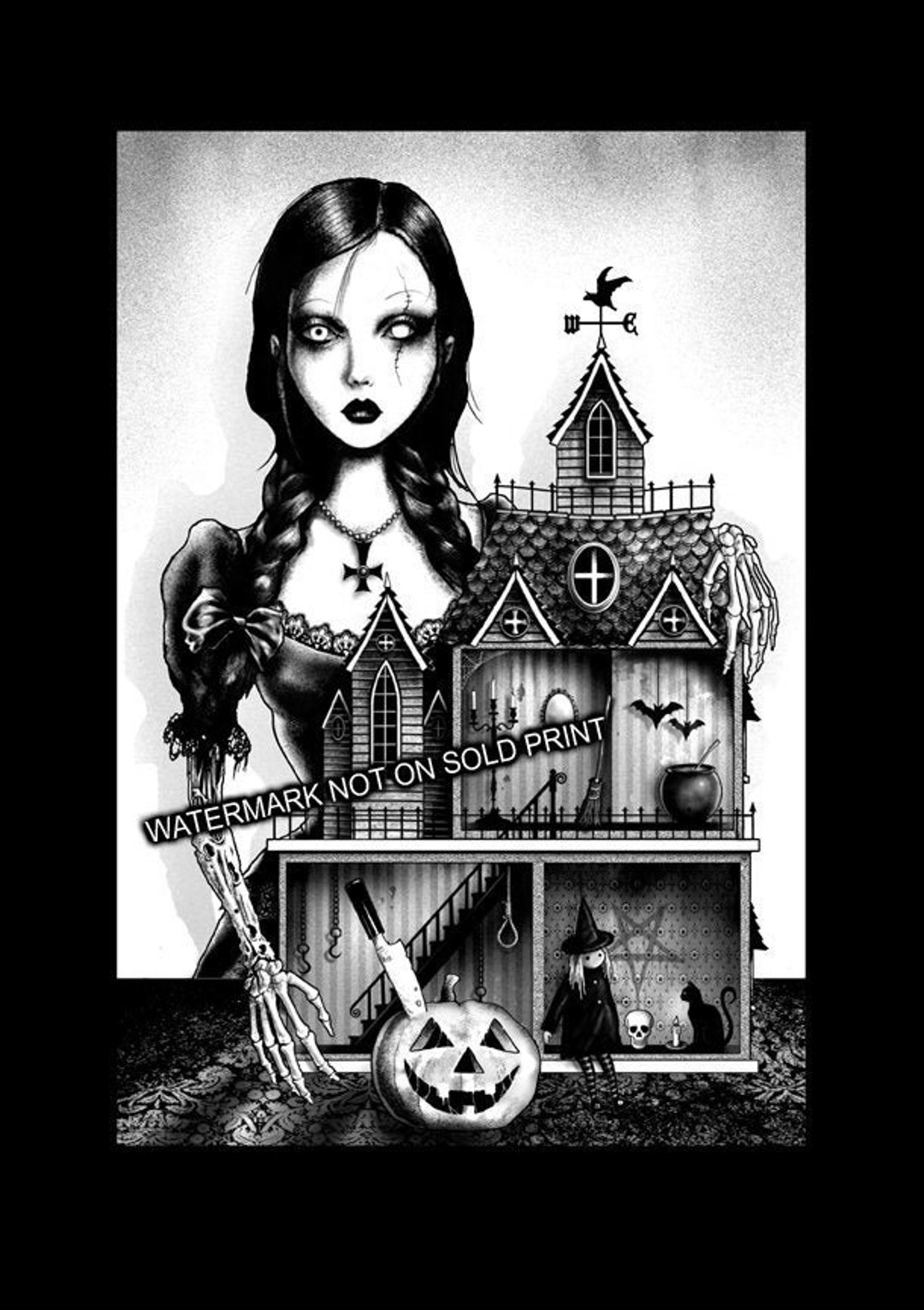 Gothic Decor, Gothic Art, Dark Art, Black and White Art, Goth, Gothic ...