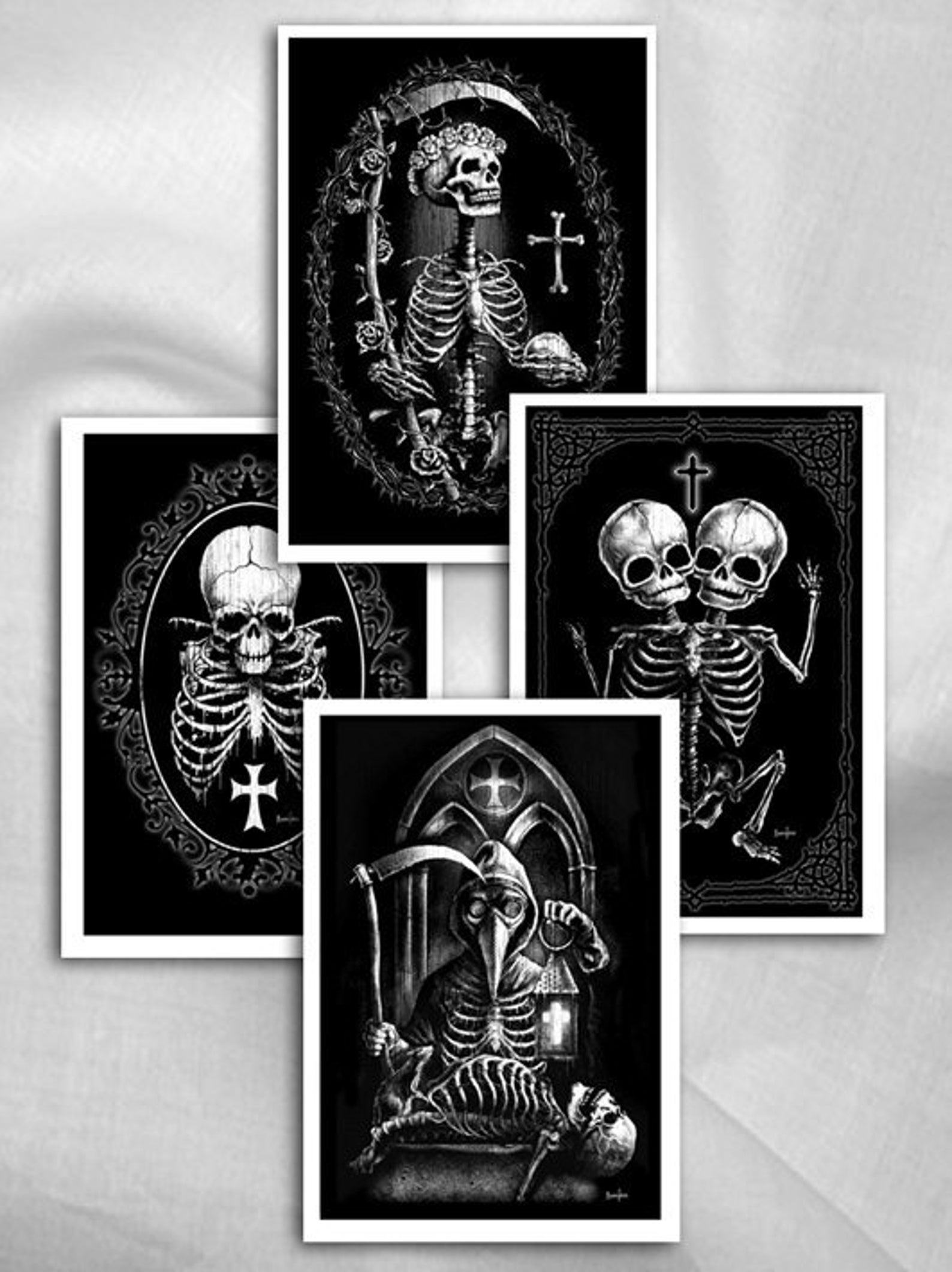 Death Gothic Art Skulls Plague Doctor Santa Muerte - Etsy