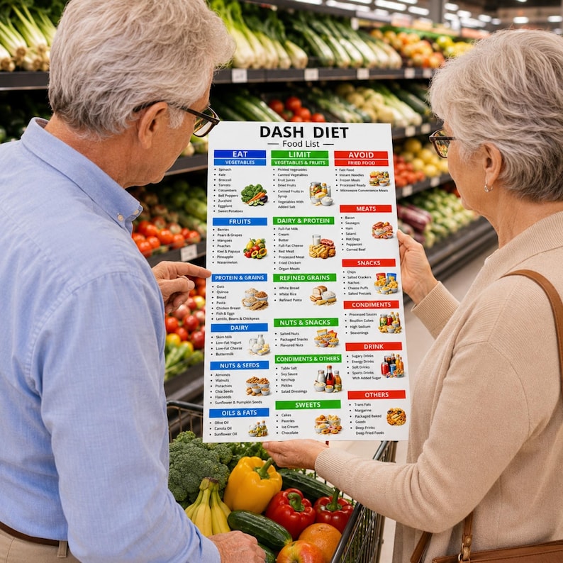 DASH Diet Food List Printable | Eat Limit Avoid Chart (instant Download ...