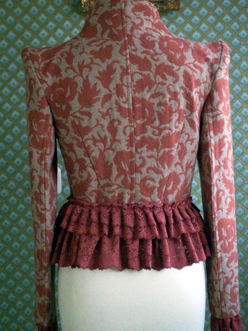 CUSTOM MADE Peak Power Sharp Shoulder Cropped Lace Trimmed Inspired by ...