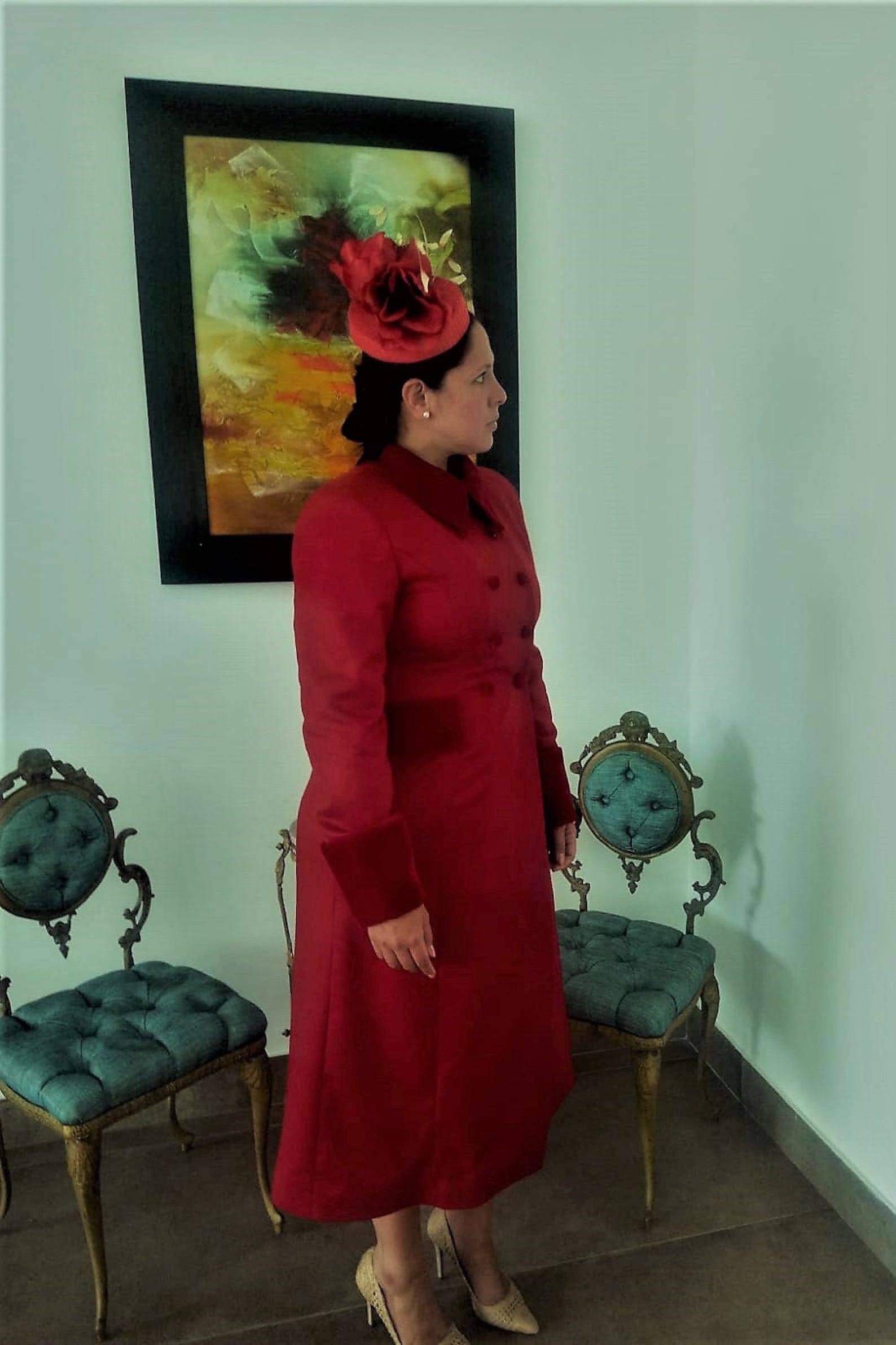 CUSTOM MADE Kate Middleton Duchess of Cambridge Wool and Velvet Double ...