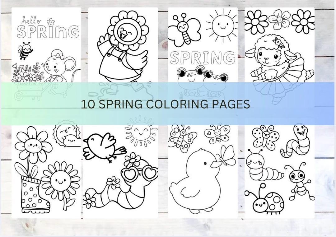 Printable Spring Coloring Pages – Kids Activity Pack (10 Pages ...