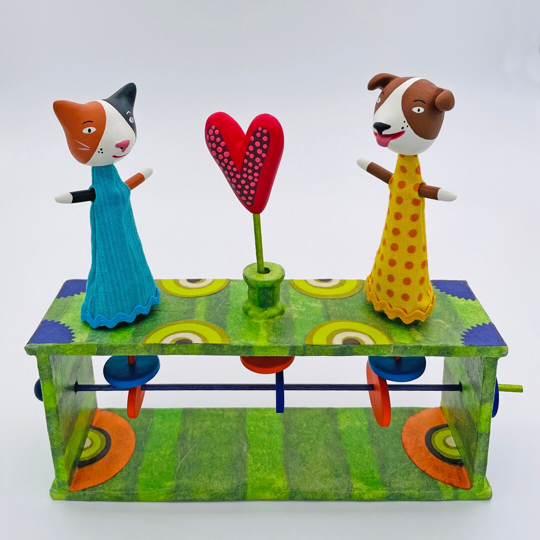Cat & Dog Love Automata Toy - Etsy