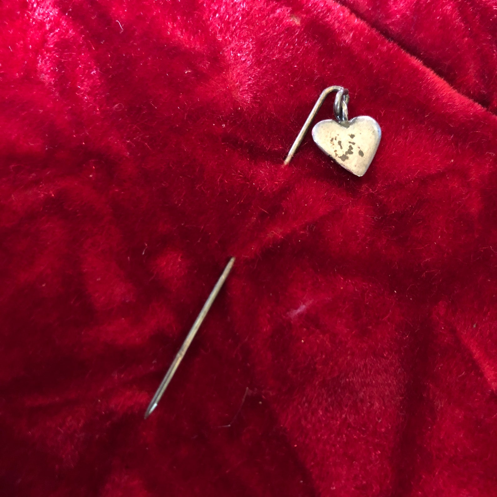 1940s Dainty Silver Heart Stick Pin Love Lapel Pin 2 | Etsy