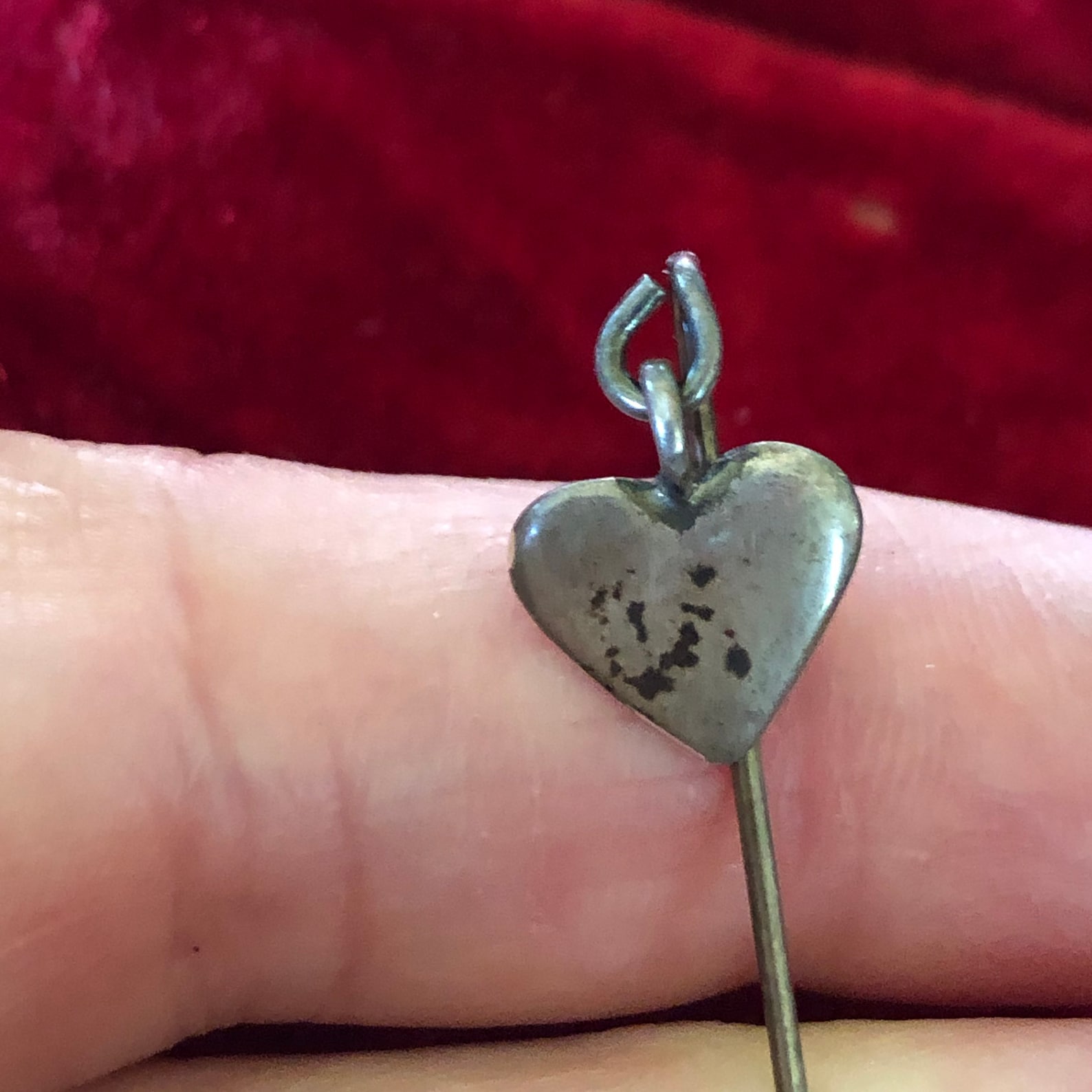 1940s Dainty Silver Heart Stick Pin Love Lapel Pin 2 | Etsy