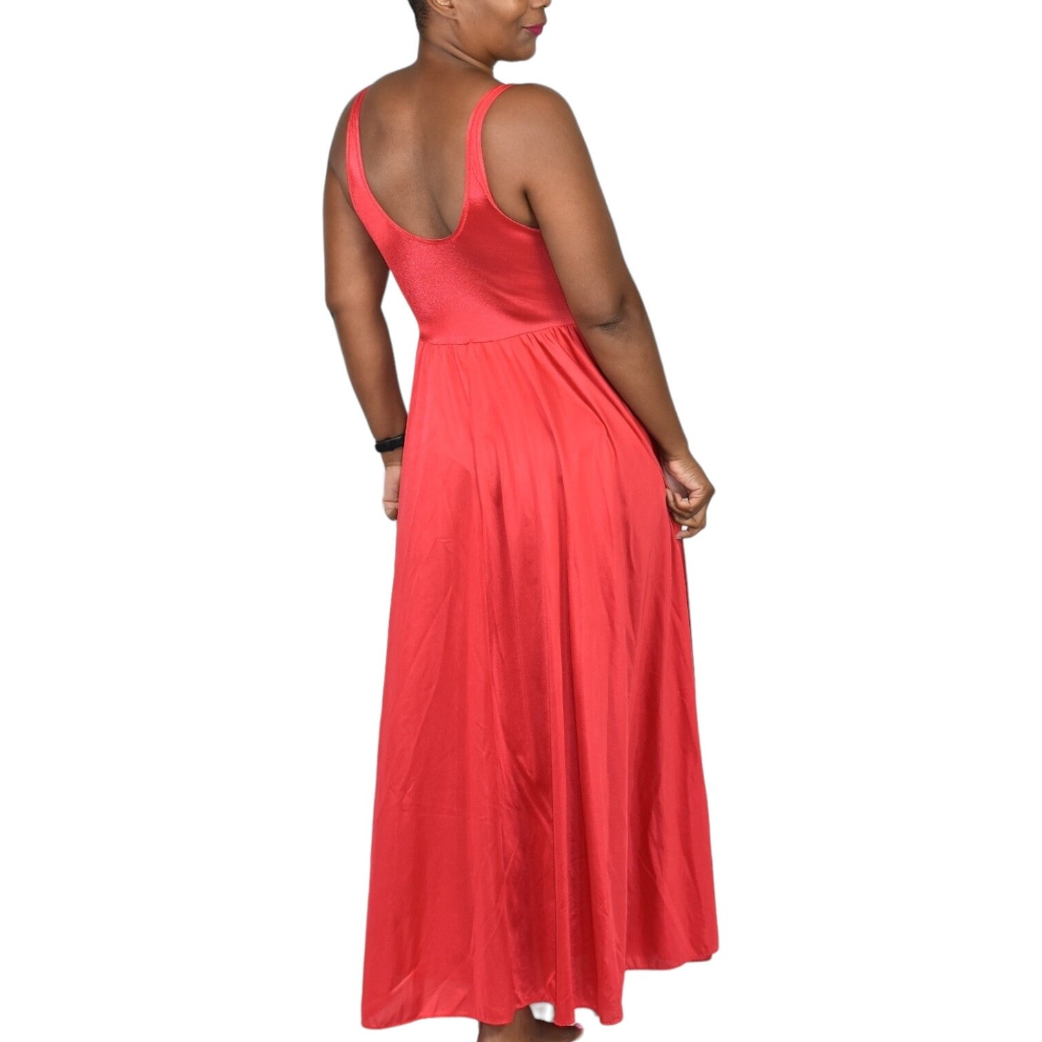 Olga Nightgown Set Red Peignoir Vintage Silky Lace Full Sweep Nylon ...