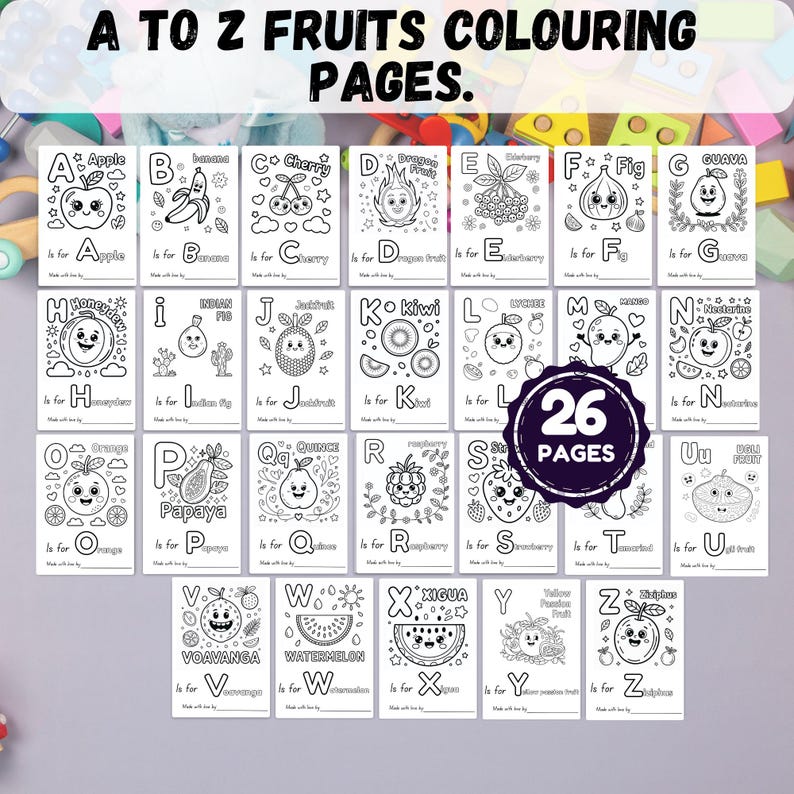 Baby's First ABC Coloring Book, Alphabet Pages, Baby Shower Activity ...