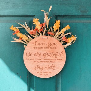 Thank You Delivery Sign | Essential Workers Sign | Engraved Wood Sign ...