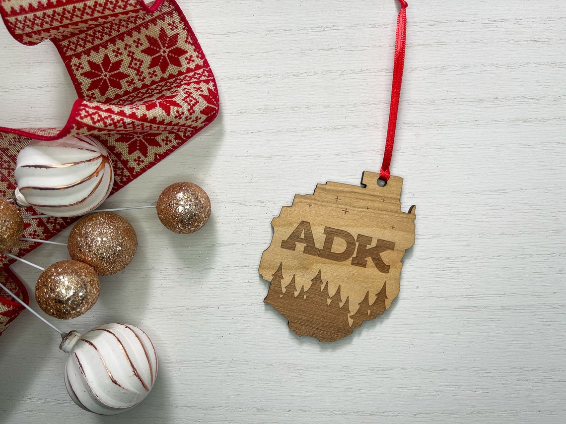 ADK Adirondacks New York Ornament Gift Tag ADK Tag - Etsy