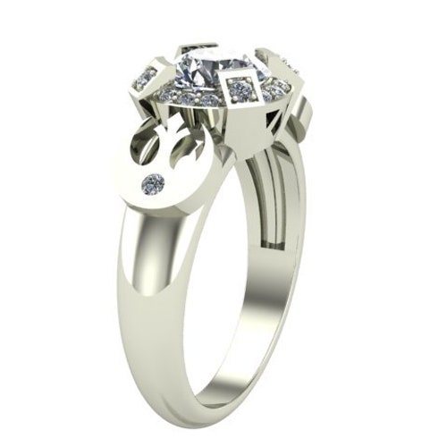 Star Wars Empire Inspired Engagement Ring With Sapphire & - Etsy