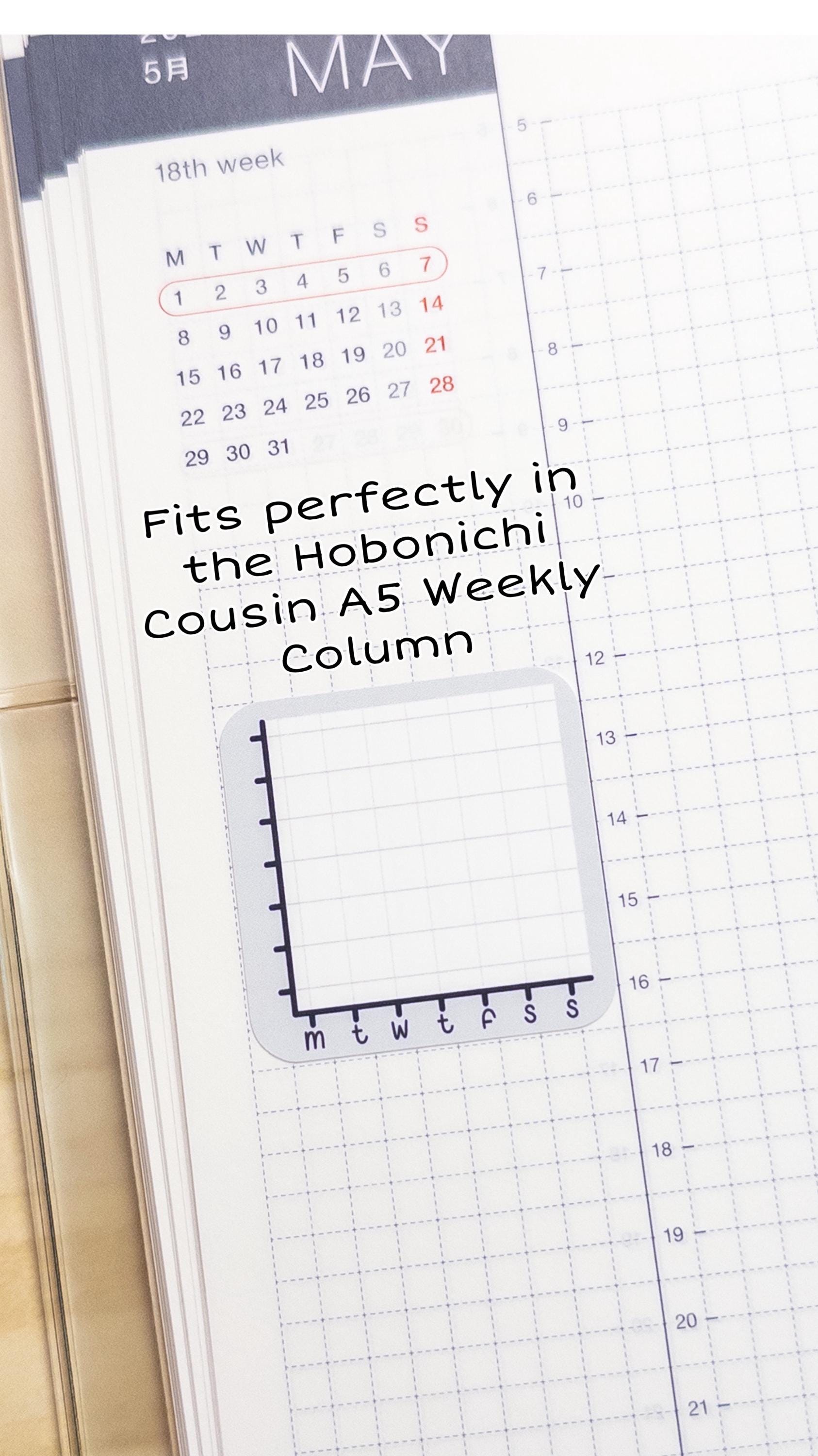 Weekly Grid Tracker Planner Sticker Sheet Hobonichi Cousin A5 ...