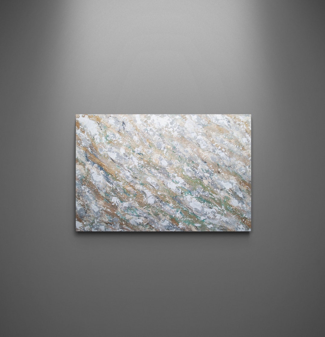 Downstream Original Abstract Metallic Texture Impasto Painting Canvas ...