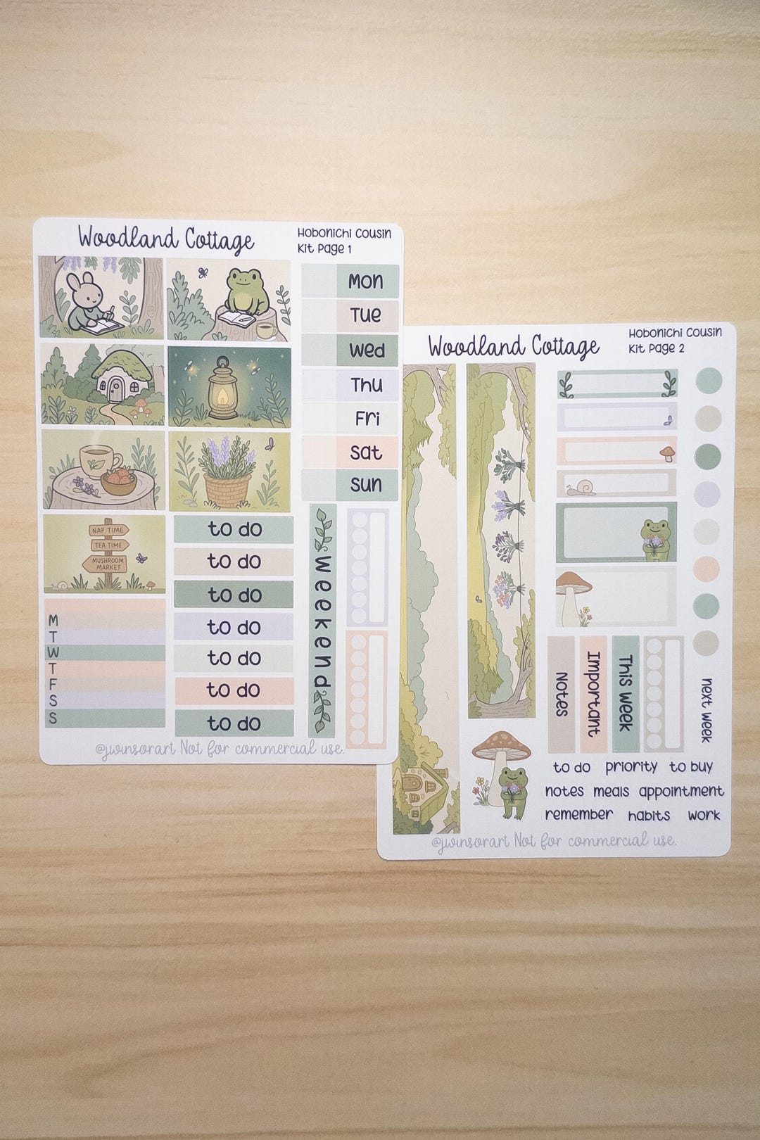 Woodland Cottage Hobonichi Cousin Sticker Kit – Cottagecore Forest ...