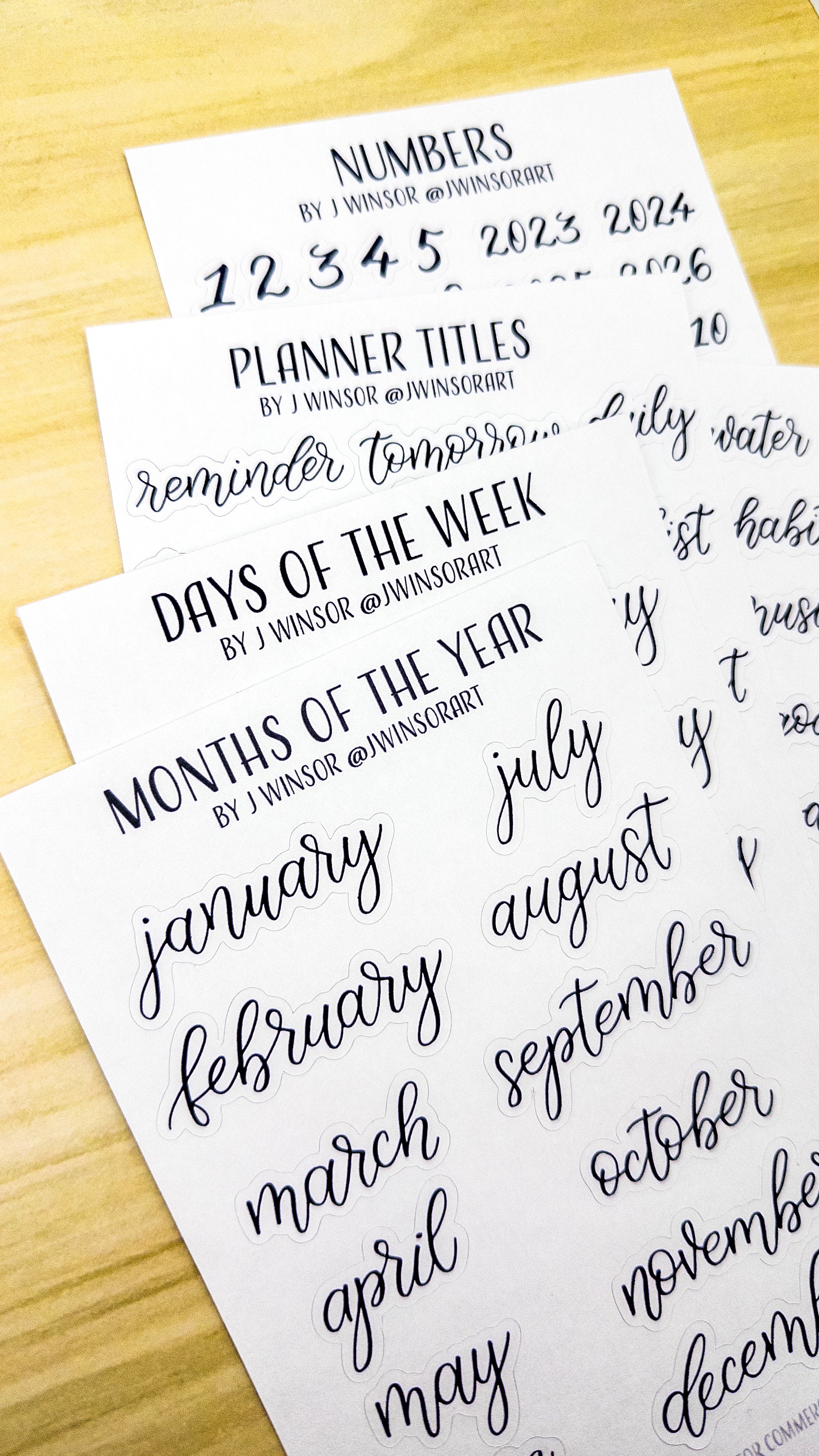 Titles and Headers Planner Sticker Sheet Bujo Calligraphy Subjects - Etsy