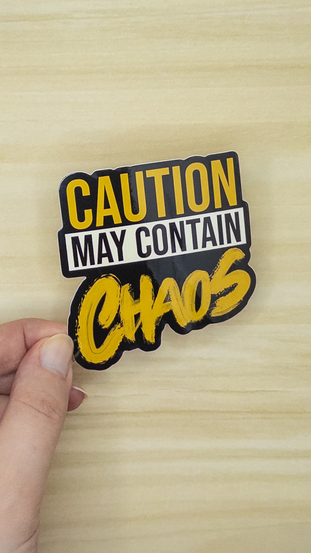 Caution May Contain Chaos Vinyl Sticker 3 Inch Glossy - Etsy