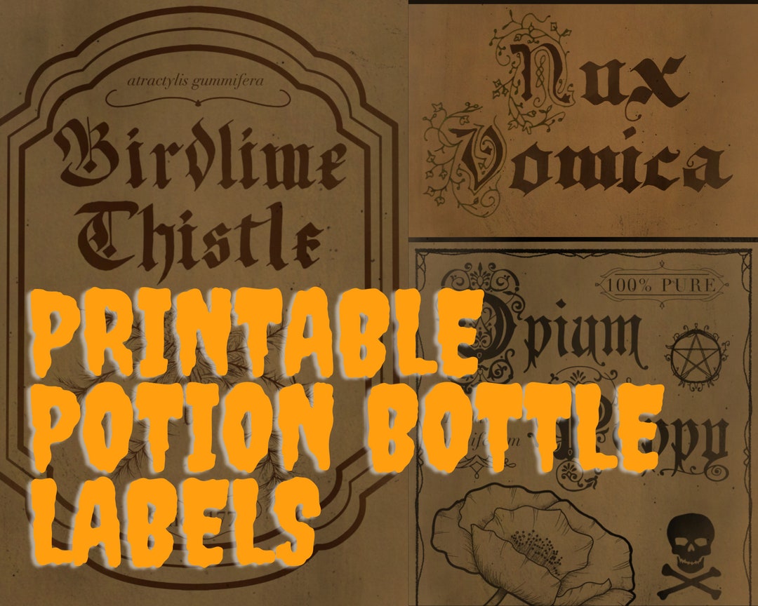 Potion Bottle Labels Printable Instant Digital Download PDF Poison ...