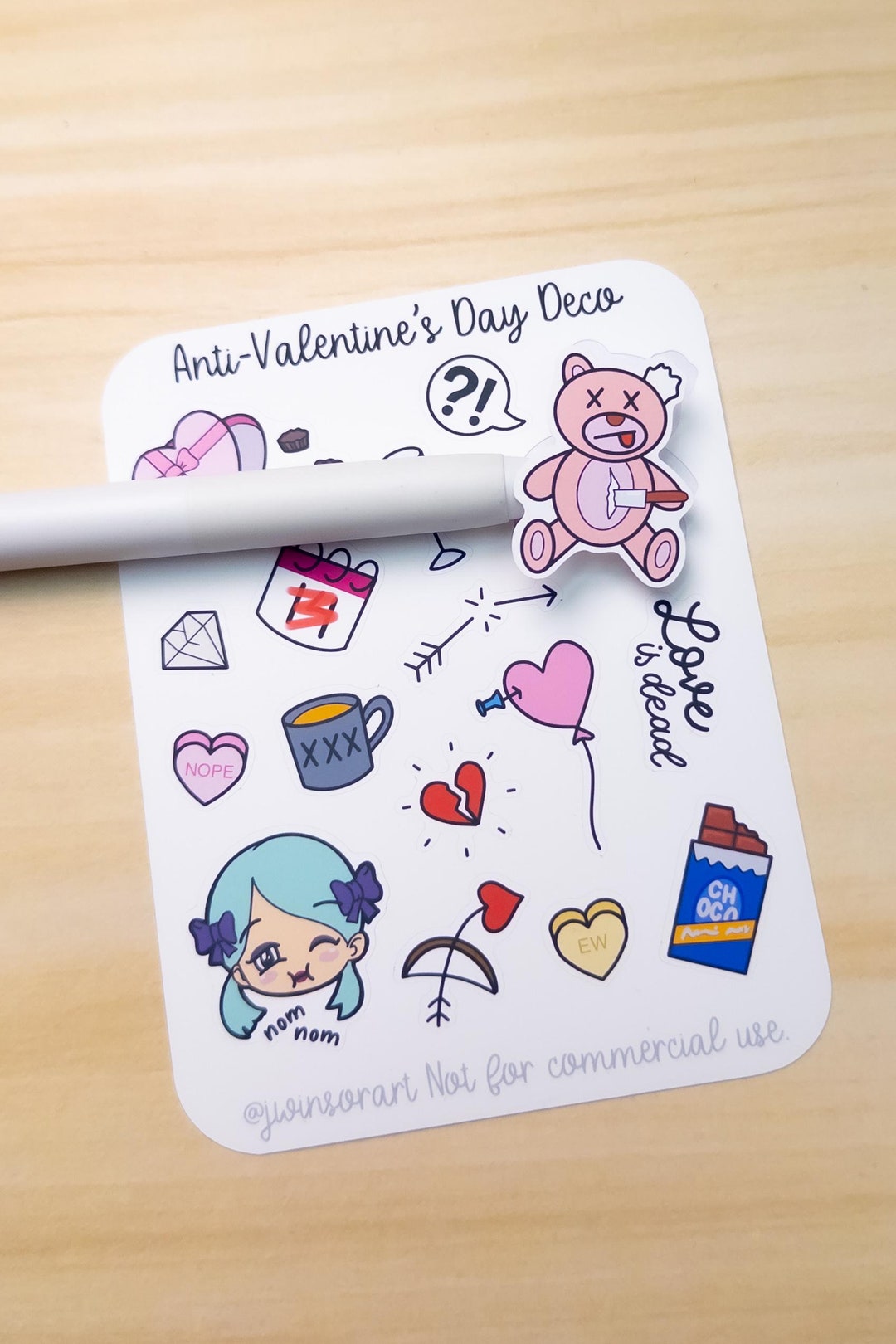 Anti-valentine's Day Deco Sticker Sheet Valentines Day Hobonichi Bujo ...