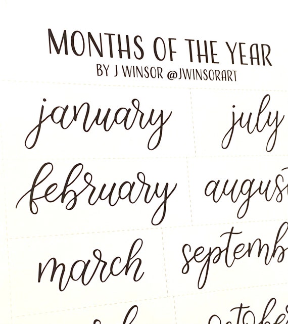 Months Of The Year Fonts Months Of The Year Teaching Resources
