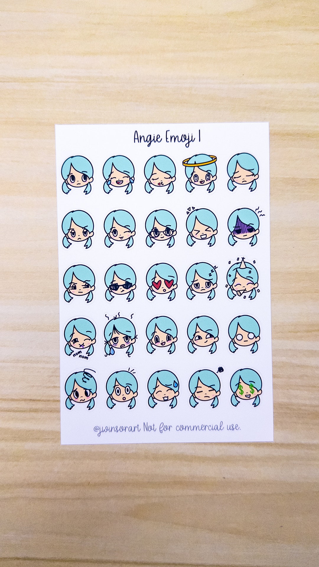 Angie Emoji Mood Emoti Planner Sticker Sheet Bujo Cute Kawaii Chibi ...